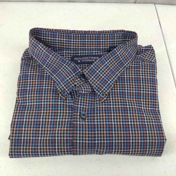 Roundtree & Yorke | Shirts | Roundtree Yorke Shirt Men 3xb Xxxl Big ...